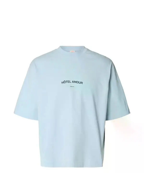 SELECTED X Hotel Amour Logo-print T-shirt - Blue