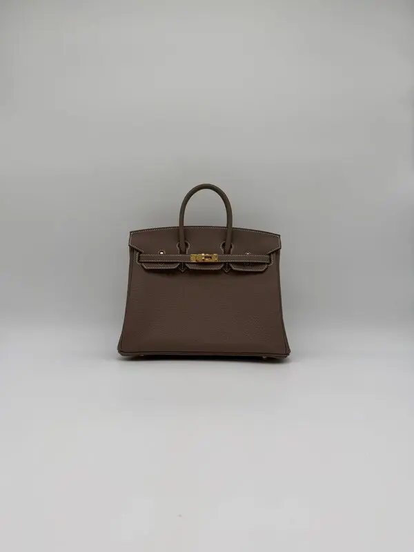 Hermès Birkin 25cm Etoupe Togo Leather With Gold Hardware - Brown