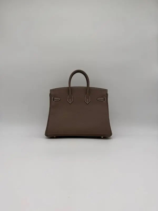 Hermès Birkin 25cm Etoupe Togo Leather With Gold Hardware - Brown