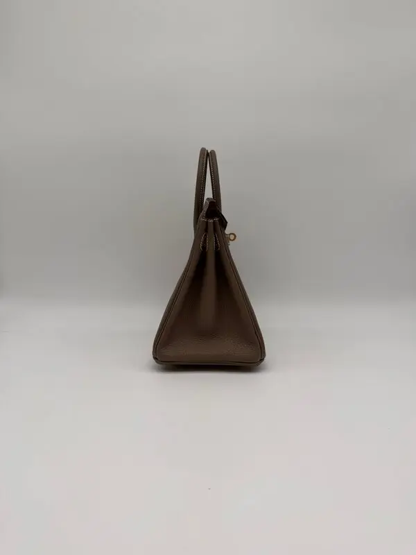 Hermès Birkin 25cm Etoupe Togo Leather With Gold Hardware - Brown