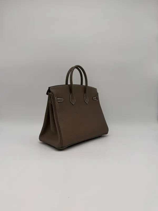 Hermès Birkin 25cm Etoupe Togo Leather With Gold Hardware - Brown