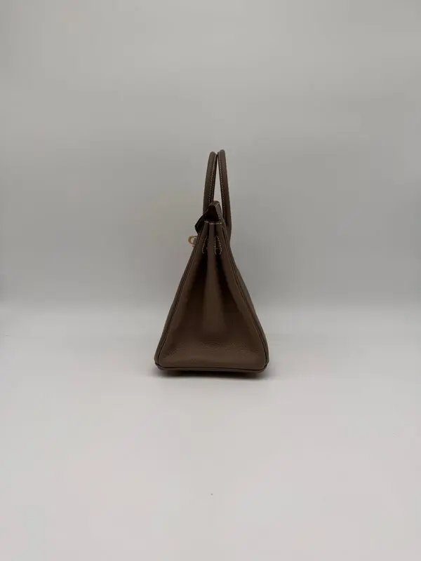 Hermès Birkin 25cm Etoupe Togo Leather With Gold Hardware - Brown