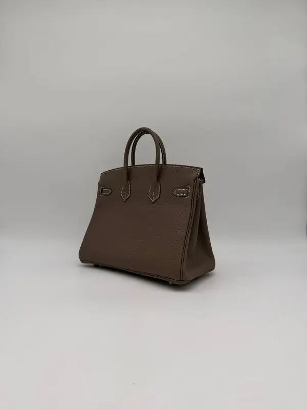 Hermès Birkin 25cm Etoupe Togo Leather With Gold Hardware - Brown