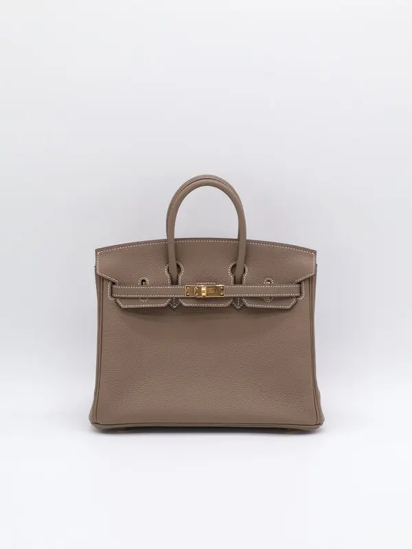 Hermès Birkin 25cm Etoupe Togo Leather With Gold Hardware - Brown