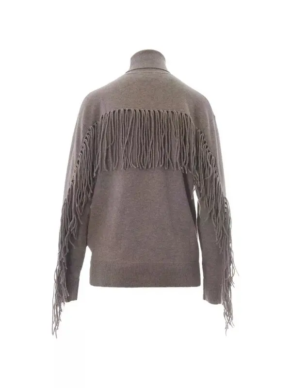 P.a.r.o.s.h Cashmere Fringe Detail Roll Neck Sweater - Neutrals