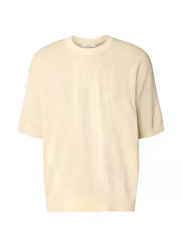 SELECTED Rib-knit T-shirt - Neutrals