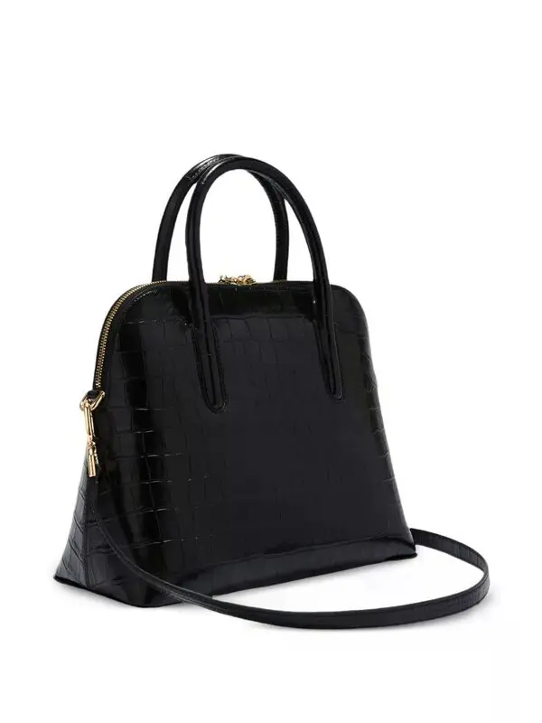 Furla S Atmosfera Dome Croc-effect Leather Tote Bag - Black