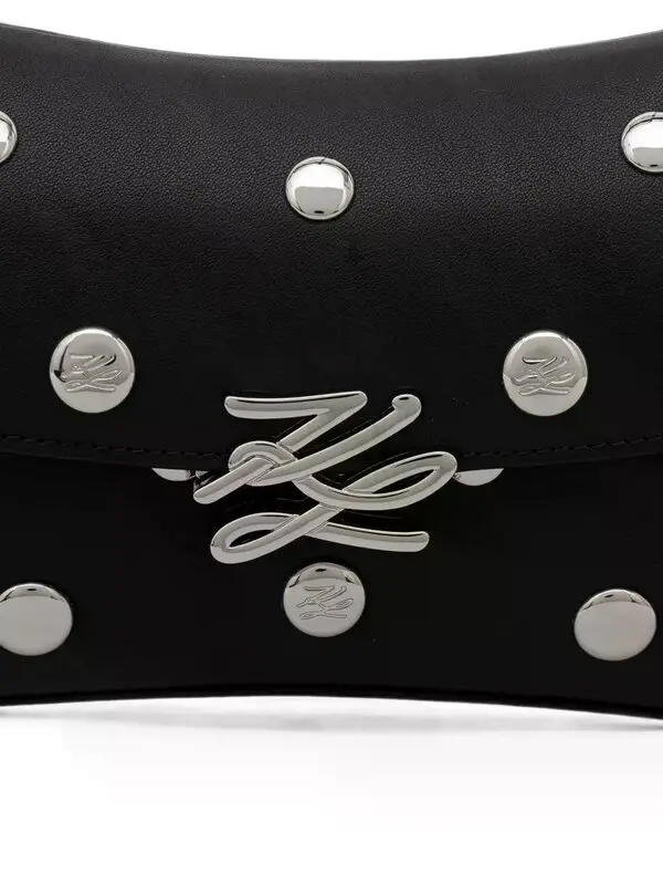 Karl Lagerfeld Stud-embellished Logo-plaque Shoulder Bag