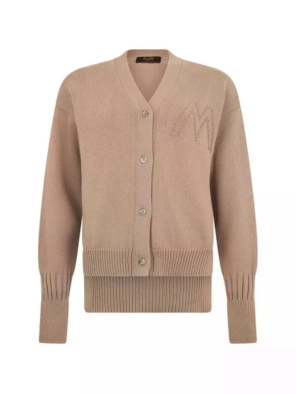 MOORER Logo-embroidered Cardigan - Neutrals
