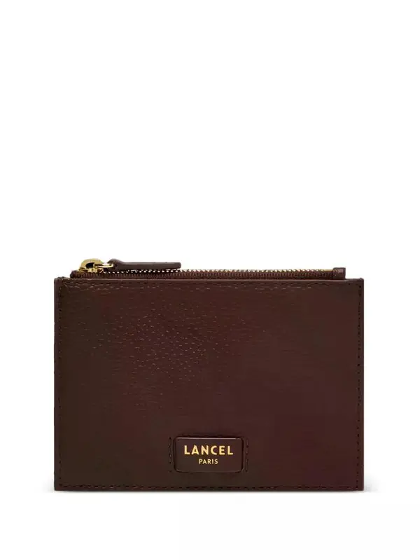 LANCEL L Ninon Grained Leather Card Holder - Brown