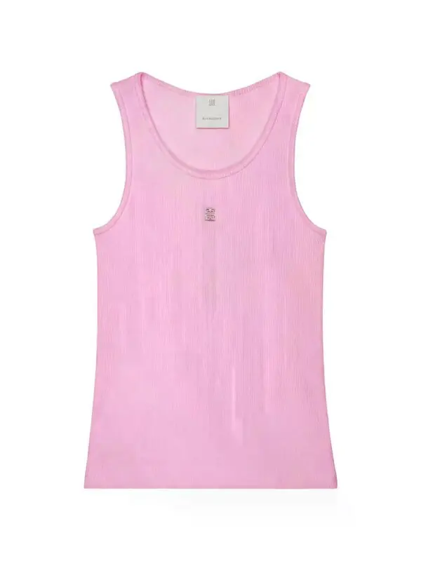 Givenchy 4g Plaque Ribbed Knit Tank Top - Pink