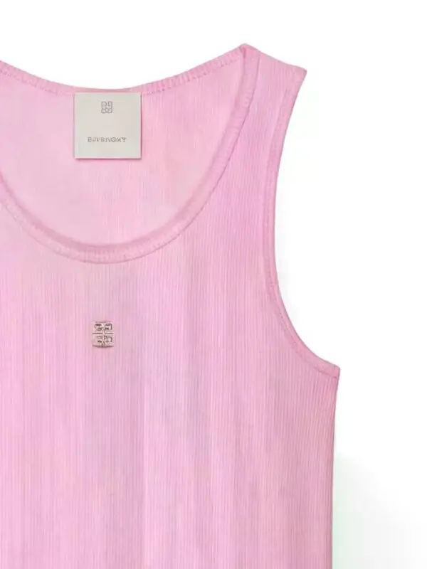 Givenchy 4g Plaque Ribbed Knit Tank Top - Pink