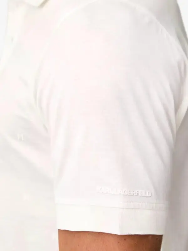 Karl Lagerfeld Monogram-jacquard Short-sleeve Polo Shirt