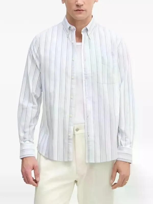 BENETTON Striped Button-down Shirt - Blue