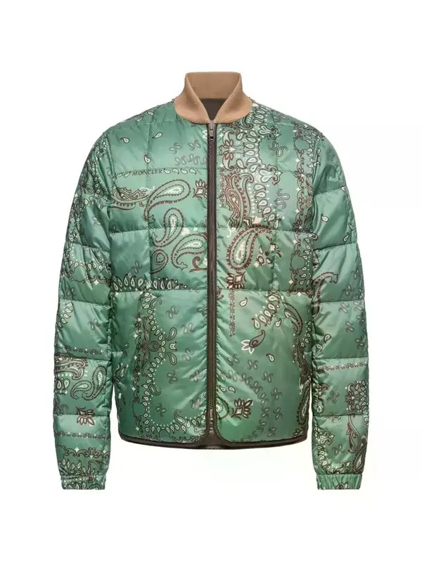 Moncler Chalvron Paisley-print Reversible Jacket - Green