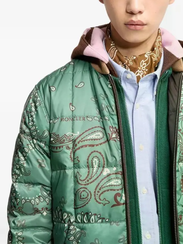 Moncler Chalvron Paisley-print Reversible Jacket - Green