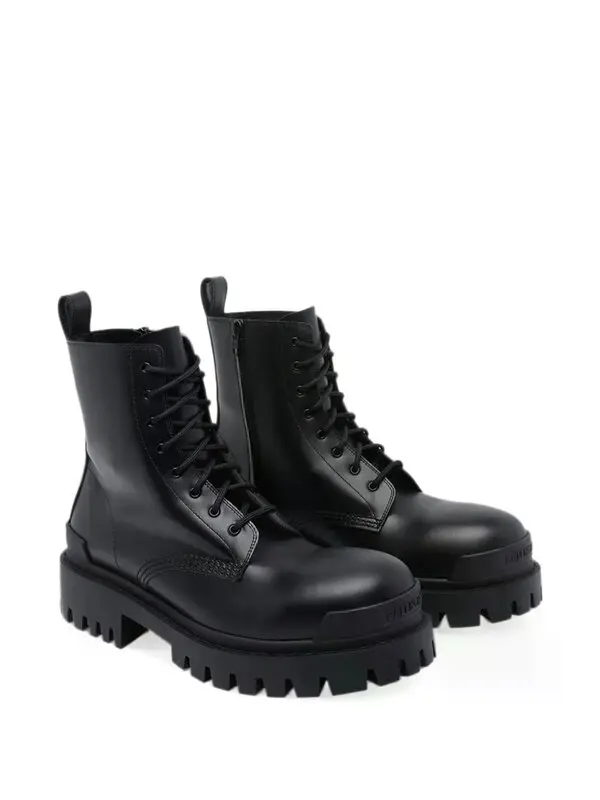 Balenciaga Strike Lace-up Ankle Boots - Black
