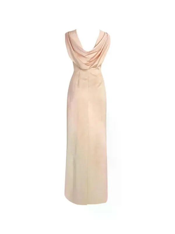 Erdem Embroidered Draped Gown Maxi Dress - Neutrals