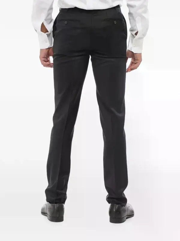 Corneliani Virgin Wool Trousers With Pressed Crease