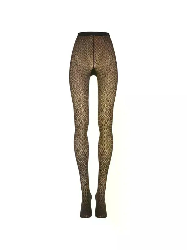 Wolford Wave Geometric-pattern Tights - Black