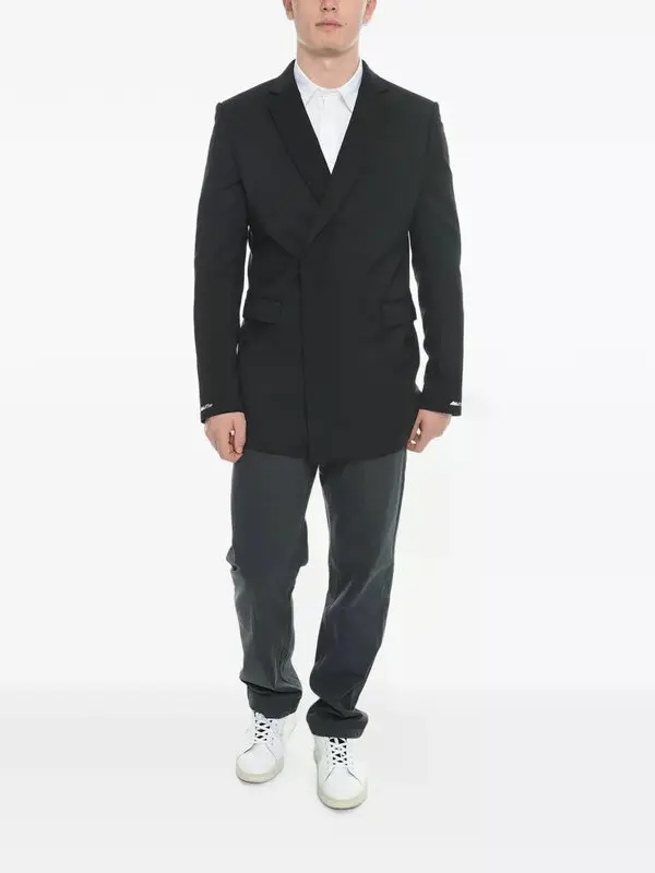 MSFTS Double-breasted Logo-print Blazer