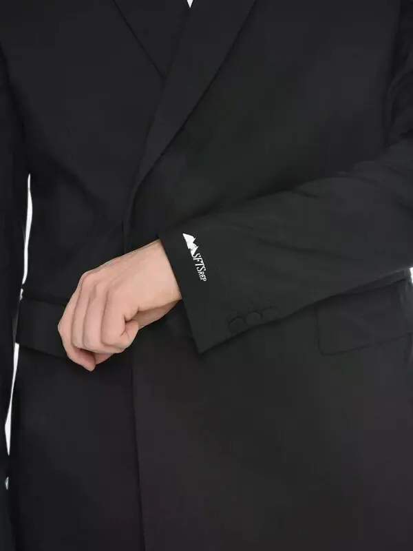 MSFTS Double-breasted Logo-print Blazer