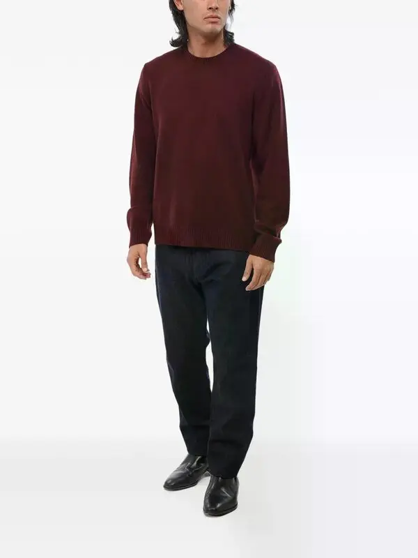 Vince Ribbed-trim Crew-neck Sweater - Red