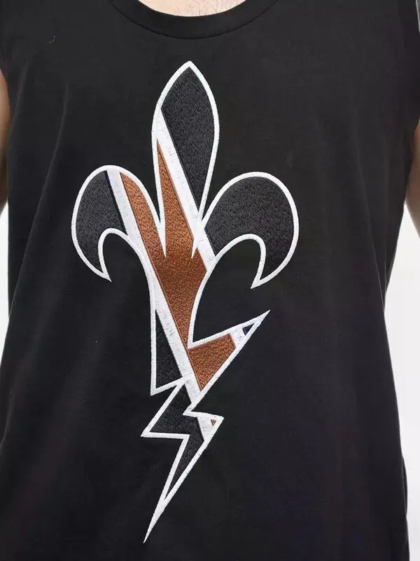 Neil Barrett Fleur-de-thunder Embroidered Tank Top