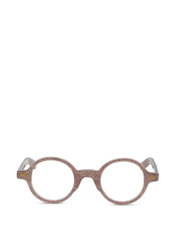 Valentino Garavani Crystal-embellished Round-frame Eyeglasses - Pink