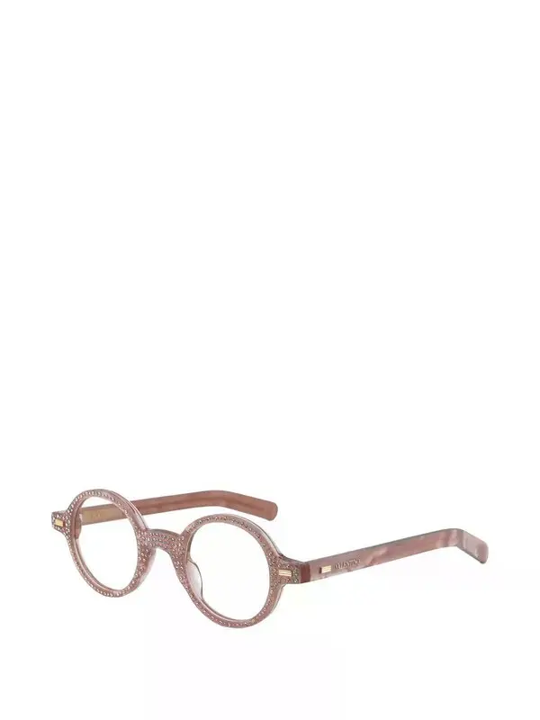 Valentino Garavani Crystal-embellished Round-frame Glasses