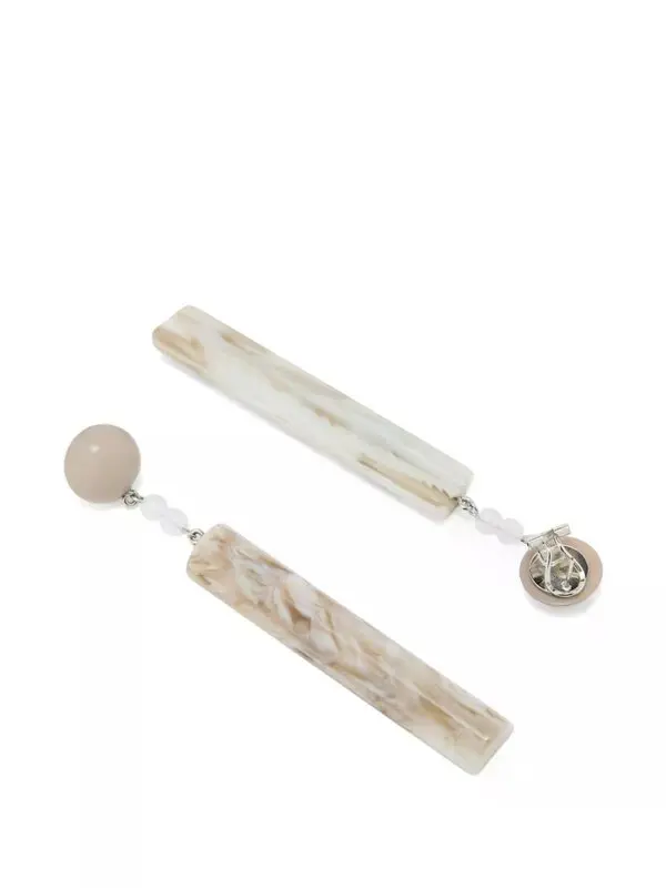 Emporio Armani Marbled-effect Drop Earrings - Neutrals