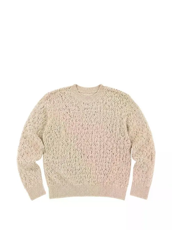 Eleventy Open-knit Crew-neck Sweater - Neutrals