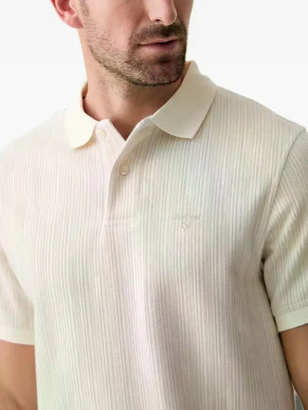 Barbour Harworth Ribbed-knit Logo-embroidered Polo Shirt