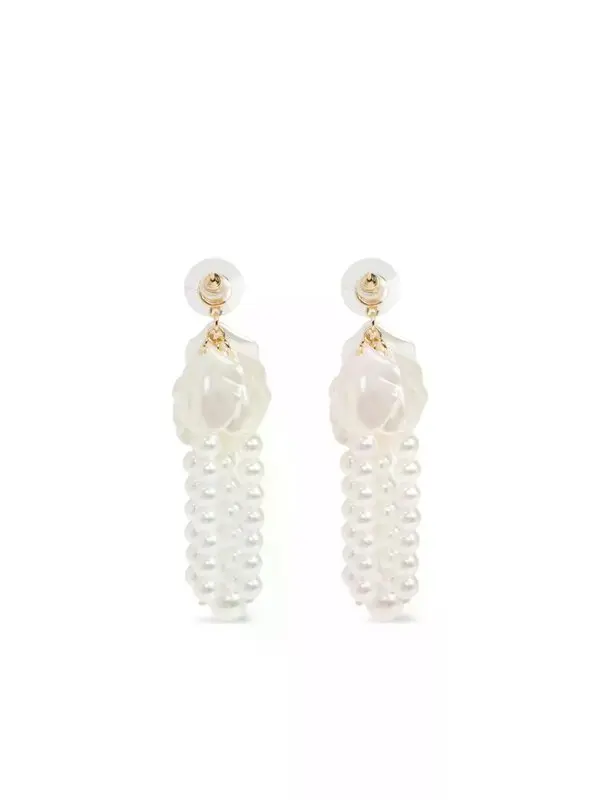 SELF-PORTRAIT Petal Glass-pearl Drop Earrings