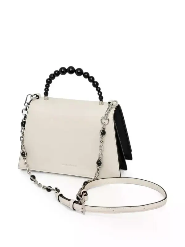Karl Lagerfeld Logo-plaque Beaded-handle Tote Bag