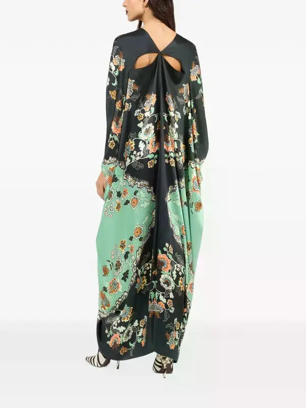 Roberto Cavalli Floral Print Silk Kaftan Dress