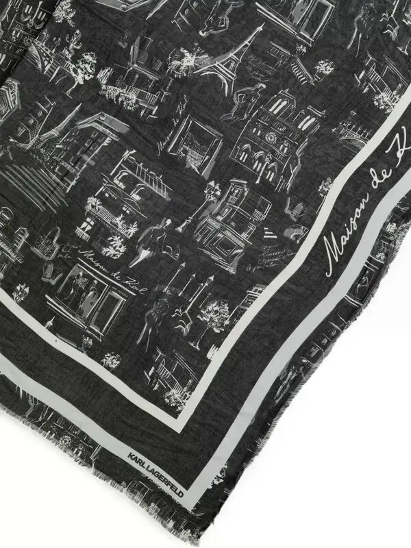 Karl Lagerfeld Maison De Karl Frayed Scarf