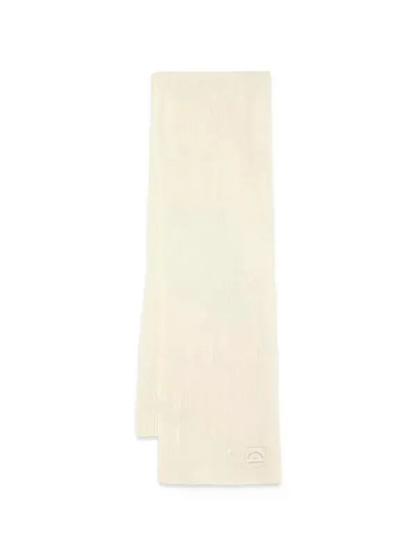 Karl Lagerfeld Logo-patch Ribbed Scarf - Neutrals
