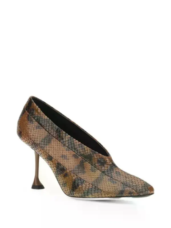 Proenza Schouler Snake-effect Leather Pumps - Brown