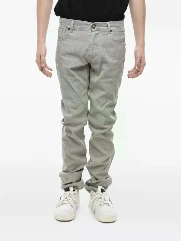 Corneliani Ribbed Five-pocket Trousers - Grey
