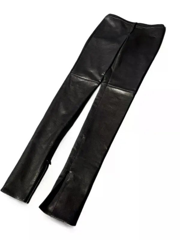 Gucci Zip-cuff Leather Skinny Trousers - Black