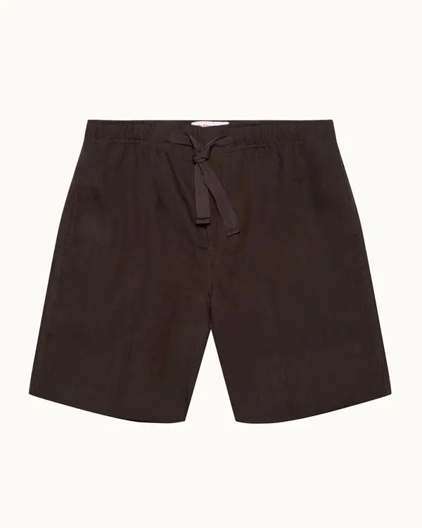 Orlebar Brown Relaxed Linen Shorts In Rich - Espresso