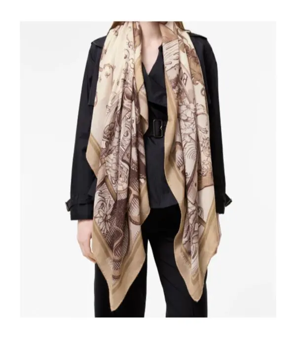 Burberry Etched Knight Scarf - Taupe