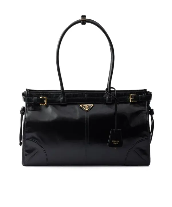 Prada Bonnie Large Leather Handbag - Black