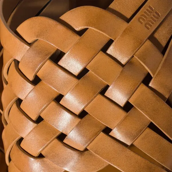 Miu Miu Woven Leather Slides