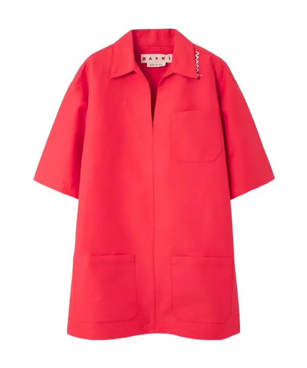 Marni Oversized Embroidered Cotton Mini Dress