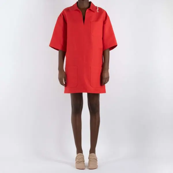 Marni Oversized Embroidered Cotton Mini Dress