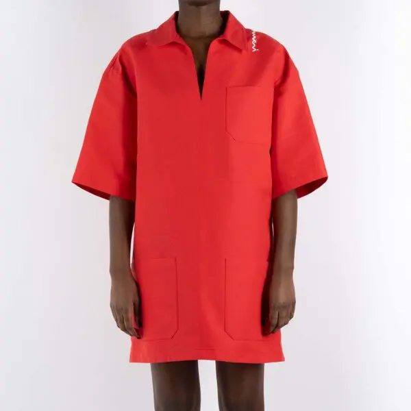 Marni Oversized Embroidered Cotton Mini Dress