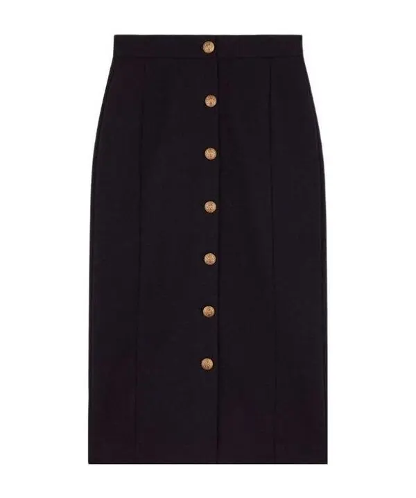GOLDEN GOOSE Buttoned Midi Skirt - Black