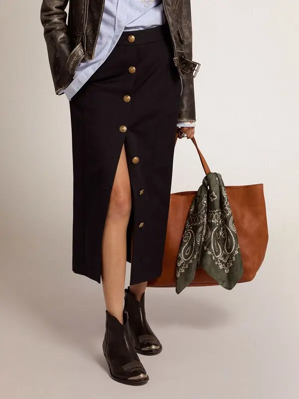 GOLDEN GOOSE Buttoned Midi Skirt